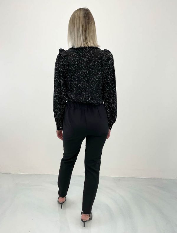 Camicia manica lunga Artigli - nero panna - Smartmoda Shop Online