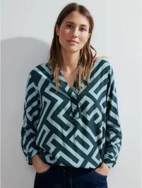 Camicia manica lunga curvy Cecil - petrolio - Smartmoda Shop Online